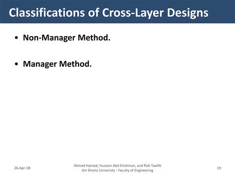 Surveying Cross Layer Protocols In Ws Ns Ppt