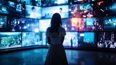 Exploring A Digital Art Installation That Immerses Viewers In Vibrant Visual Experiences Stock