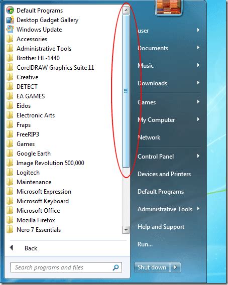 How To Remove Scrollbar From Windows 7 Start Menu