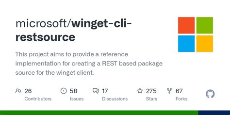 GitHub Microsoft Winget Cli Restsource This Project Aims To Provide