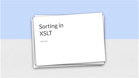 How To Sort Xml Payload In Xslt Youtube