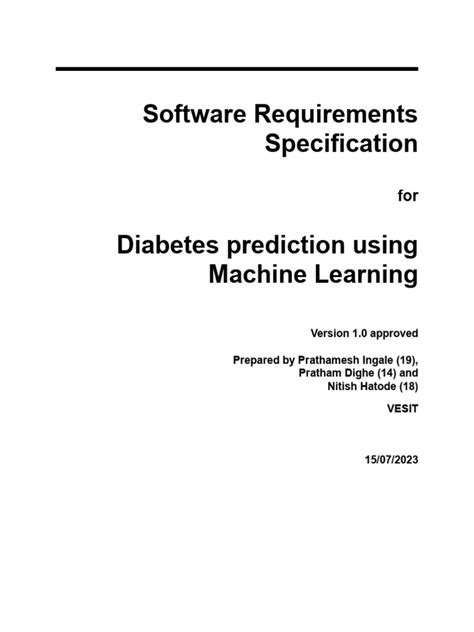 srs diabetes detection using machine learning download free pdf