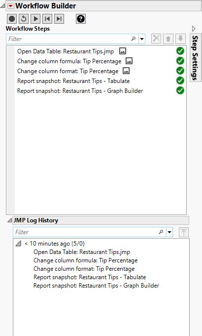 example of capturing a jmp workflow