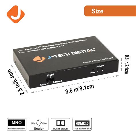 J Tech Digital Hdmi Splitter 1x2 4k 60hz