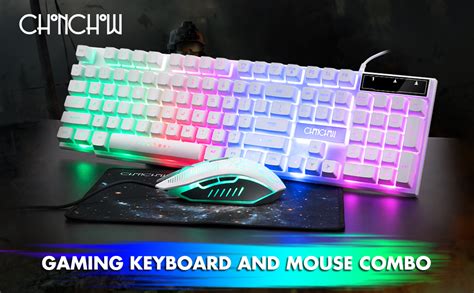 Chonchow Gaming Keyboard And Mouse Keyboard Mouse Combo 3600dpi Rainbow Backlit Usb Wired