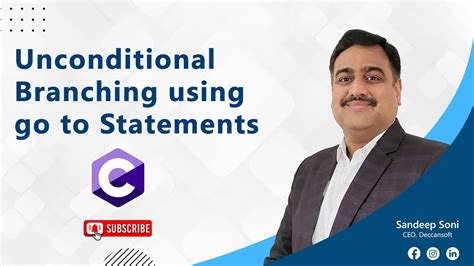 Unconditional Branching Using Go To Statements C Language Tutorial Youtube