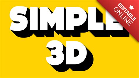 White 3d Text Effect Yellow Background Text Generator