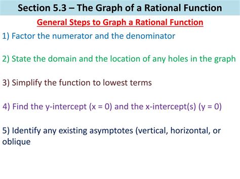 PPT Section 5 3 The Graph Of A Rational Function PowerPoint Presentation ID 2523305