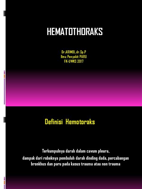 Hematothorax Uwks 2017 Pdf