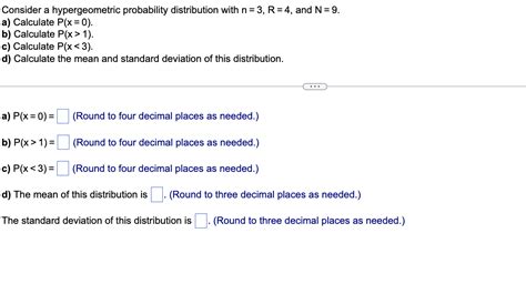 Solved Consider A Hypergeometric Probability Distribution