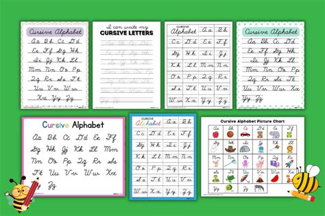 Free Cursive Alphabet Charts Printable Sheets Download Free Printable