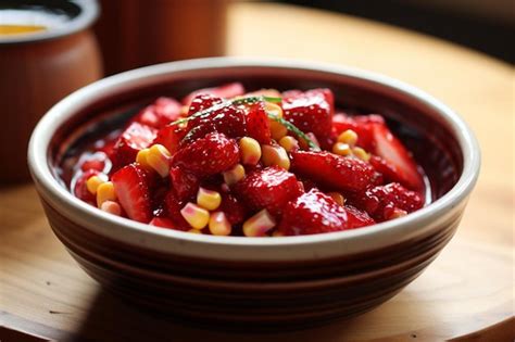 Corn With Tangy Strawberry Jam Delicious Street Corn Food Premium Ai