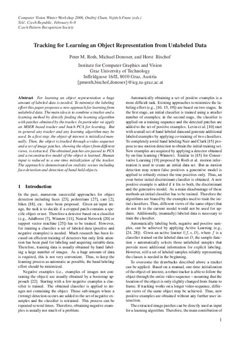 Pdf Tracking For Learning An Object Representation From Unlabeled Data