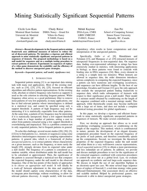 Pdf Mining Statistically Significant Sequential Patterns