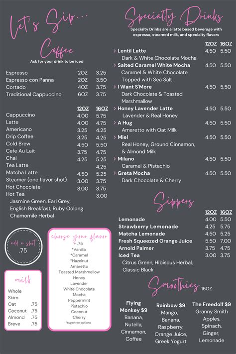 Coffee And Specialty Drinks — Sip