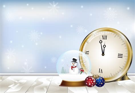 나무에 스노우 글로브 프리미엄 벡터