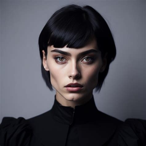 Premium Ai Image Beautiful Short Haired Model