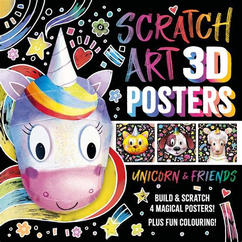 Scratch Art 3d Posters Unicorn And Friends Igloo Books