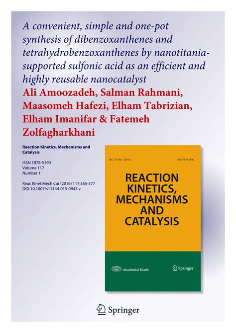 Pdf A Convenient Simple And One Pot Synthesis Of Dibenzoxanthenes