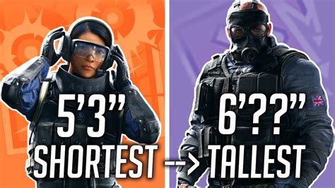 Rainbow Six Siege All Operator Heights From Shortest To Tallest Youtube