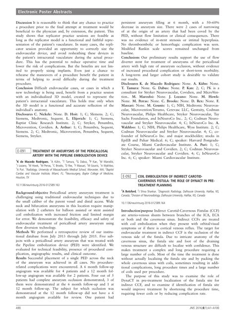 Pdf E 092 Coil Embolization Of Indirect Carotid Cavernous Fistula
