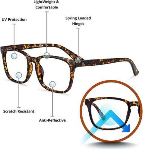 Readerest Tortoise Blue Light Blocking Reading Glasses 200 Magnification 2 Frys Food Stores
