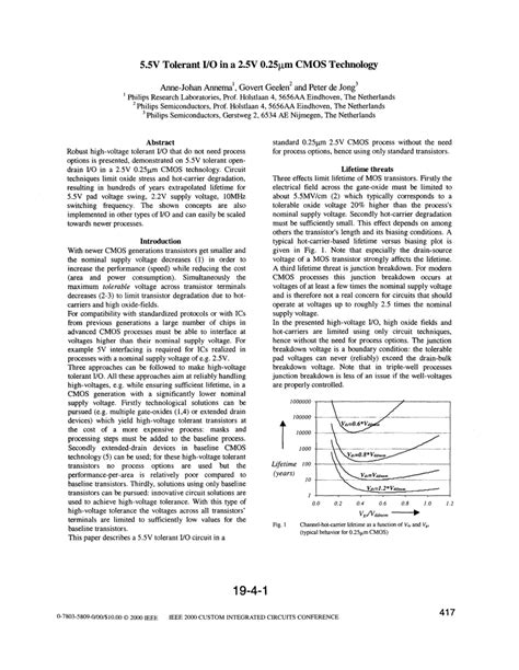 Pdf 55v Tolerant Io In A 25v 025 Mu M Cmos Technology