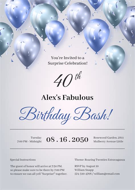 Free Surprise Invitation Templates Editable And Printable