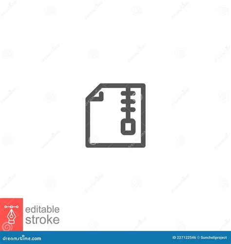 Archive Data Zip File Icon Data Compressed Document Button Stock