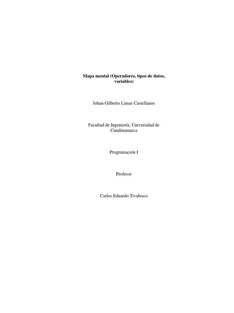 Mapa Mental Operadores Pdf Java Lenguaje De Programación