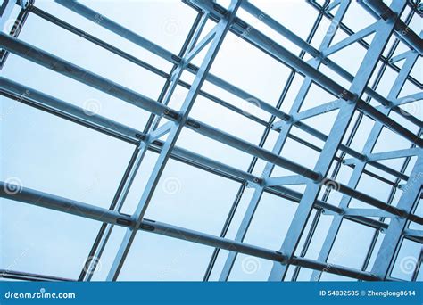 Steel Structure Of The Glass Wall Stock Image Image Of Design