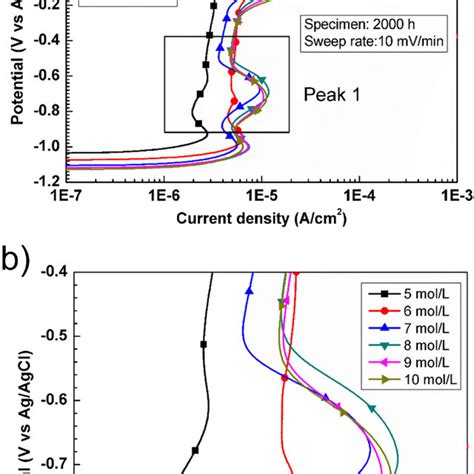 A The Anodic Potentiodynamic Polarization Curves Of The Specimen With Download Scientific