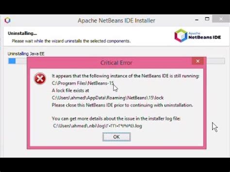 How To Uninstall Netbeans Can T Uninstall Netbeans Lock File YouTube