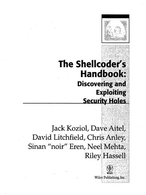 The Shellcoders Handbook Pdf Computer Engineering Areas Of