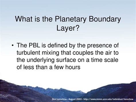 Ppt Observations And Models Of Boundary Layer Processes Over Complex Terrain Powerpoint
