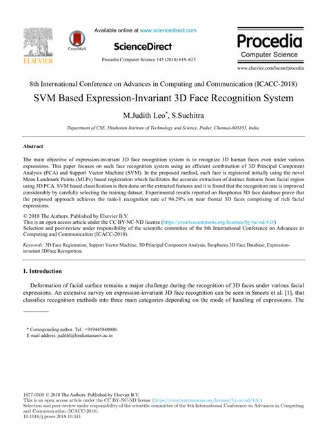 Pdf Svm Based Expression Invariant 3d Face Recognition System