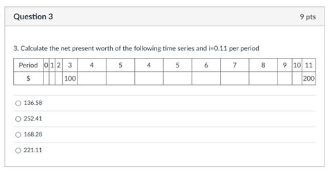 Solved Question 3 9 Pts 3 Calculate The Net Present Worth Chegg Com