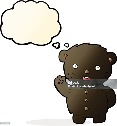 말풍선이 있는 기분이 블랙 테디베어 만화 캐릭터 그리기에 대한 스톡 벡터 아트 및 기타 이미지 그리기 낙서 드로잉 말풍선 Istock