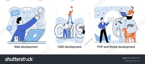 Website Architecture Concepts Metaphor Web Development Stock Vector Royalty Free