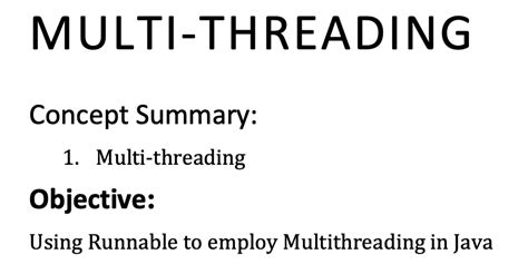 Solved Multi Threading Concept Summary 1 Multi Threading