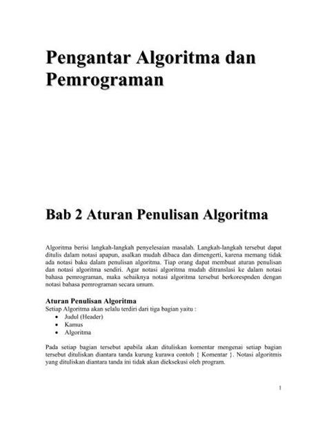 Tutorial Algoritma Pdf