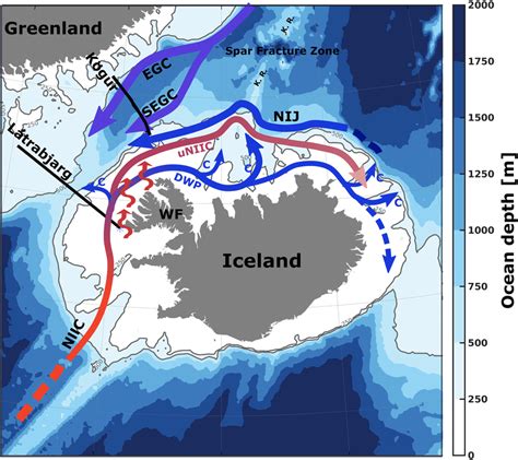 Updated Schematic Circulation In The Vicinities Of Iceland Adding The