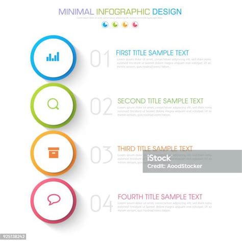 Infographic 요소 전체에서 비즈니스 아이콘 컬러 백그라운드 프로세스 또는 단계 및 옵션 워크플로 다이어그램 디자인 요소 Eps10 그림을 벡터 0명에 대한 스톡