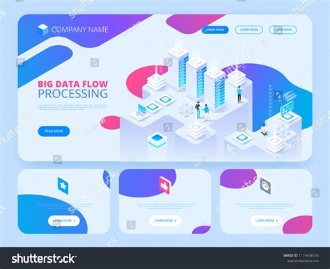 Big Data Flow Processing High Technology Stock Vector Royalty Free
