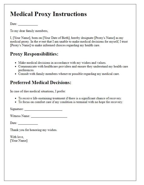 Letter Template For Medical Proxy Decision Authorization Free Samples In Pdf Letterin