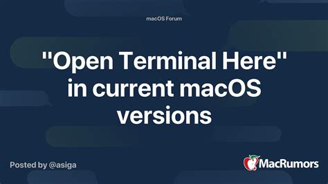 Open Terminal Here In Current Macos Versions Macrumors Forums