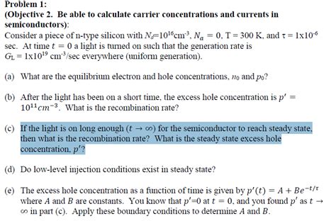 Solved Problem Objective Be Able To Calculate Carrier Chegg Com