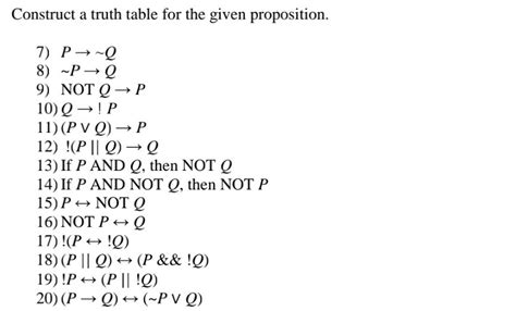 Solved Construct A Truth Table For The Given Proposition 8