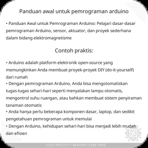 Panduan Awal Untuk Pemrograman Arduino Electricity Magnetism