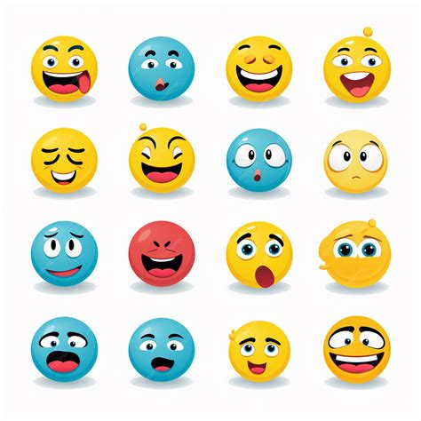 이모티콘 벡터 얼굴 면상 안면 상징 아이콘 상징 아이콘 표정 표정 모음집 수집품 소장품 노랑 노란색 행복 기쁨 만족 감정 정서 미소 스마일 웃다 하하 찡긋 싱글벙글 나